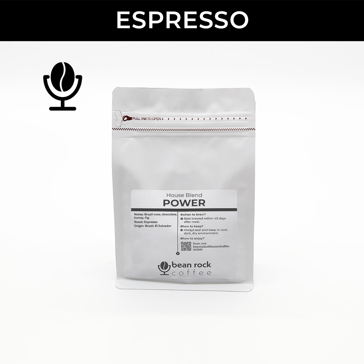 Power: House Blend Espresso - Brazil & El Salvador - Bean Rock Coffee